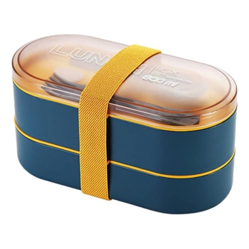 Taper Lunchera Lunch Box 800ml Doble Piso verde - Devoto Camping