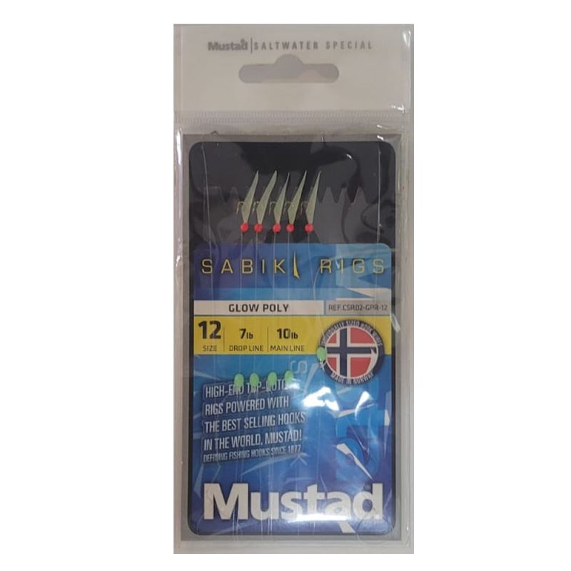 Sabiki Rigs Mustad Csr02-gpr N° 12 Con 5 Anzuelos Con Poly Skin Y Perla ...