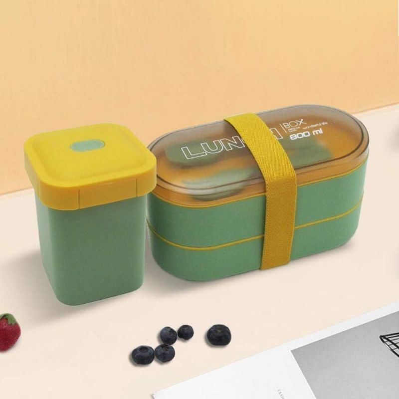 Taper Lunchera Lunch Box 800ml Doble Piso azul - Devoto Camping