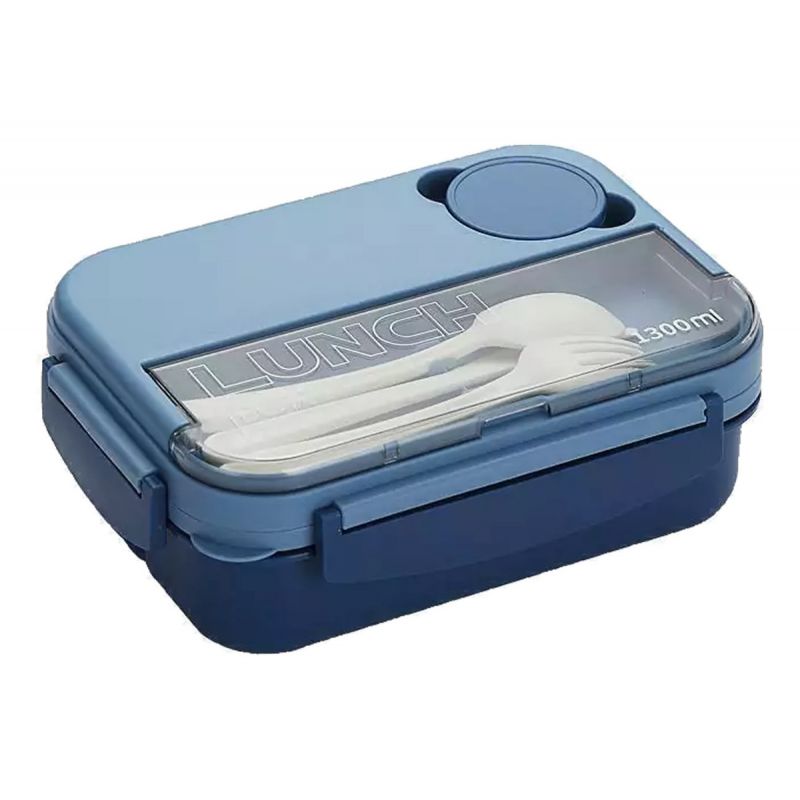 taper lunchera lunch box 1300 ml hermetico azul - Devoto Camping