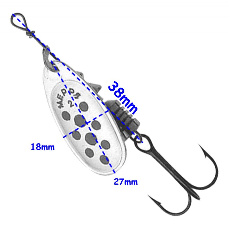 Cuchara Mepps Comet #2 Plata Oro Puntos Rojos - Devoto Camping